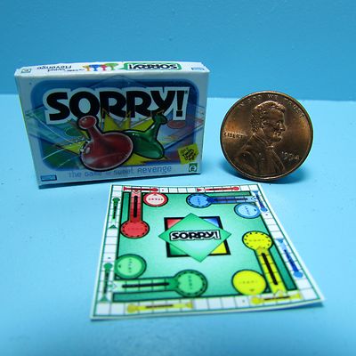 Dollhouse Miniature Replica Sorry Board Game & Box ~ BG006 | eBay