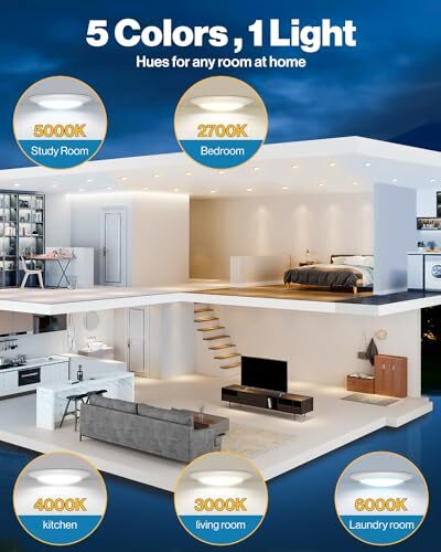 Sunco 12 Pack 4 Inch 5 CCT in One (2700K, 3000K, 4000K, 5000K, 6000K ...