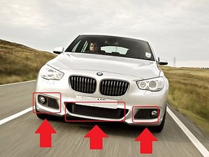 BMW F07 5 GT SERIES NEW GENUINE M SPORT FRONT BUMPER GRILLES SET OF 3 ...