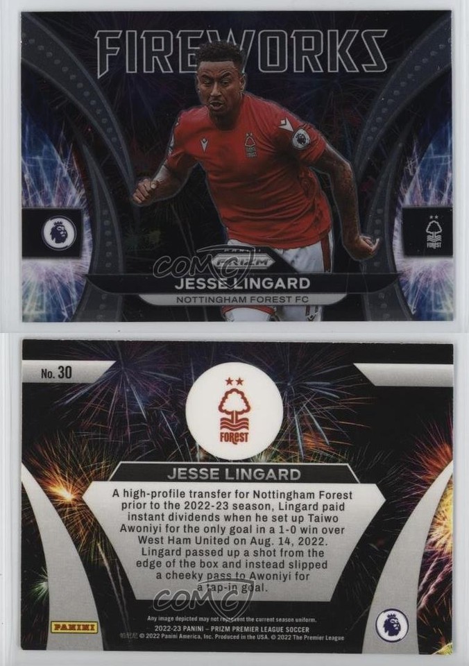 2022-23 Panini Prizm Premier League Fireworks Jesse Lingard #30 1r75 | eBay