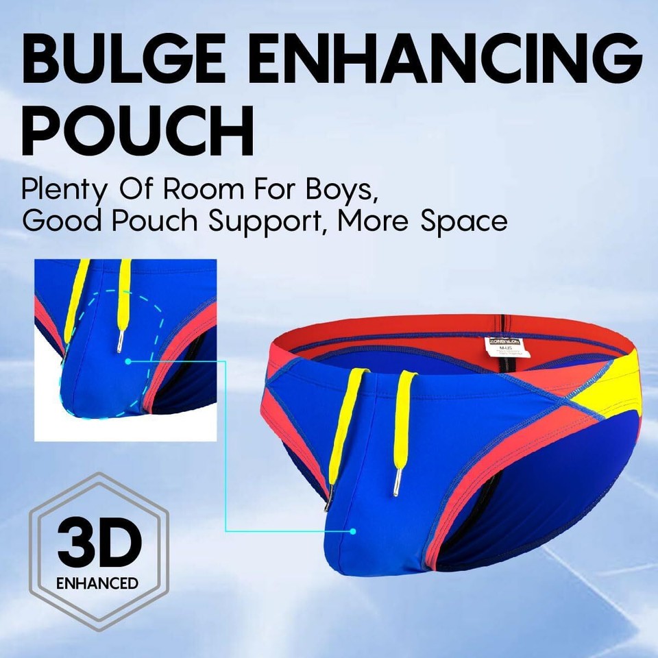 Men's Swim Briefs Swimsuits Soft Pouch Bikini Swimsuit with Drawstring ...