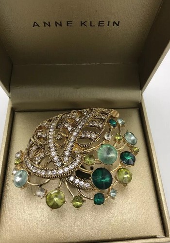 $35 Anne Klein Stone Accented Arch Brooch 404 | eBay