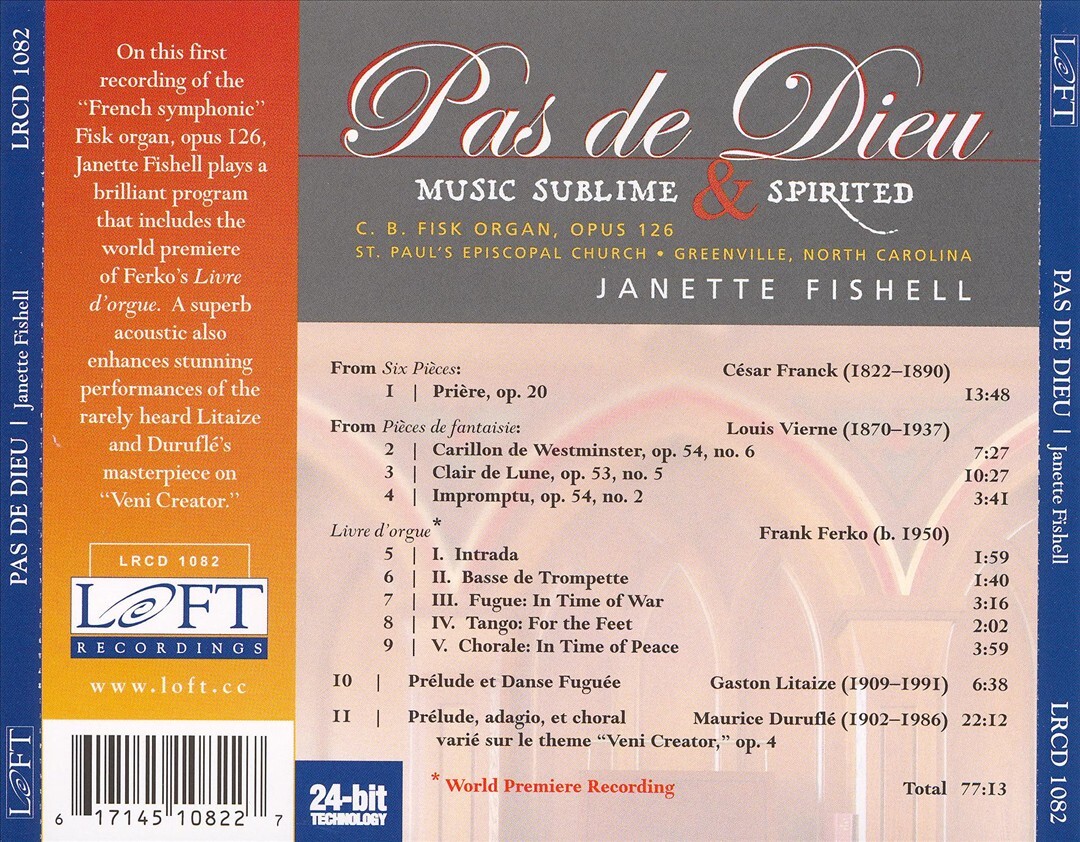JANETTE FISHELL PAS DE DIEU: MUSIC SUBLIME & SPIRITED NEW CD ...