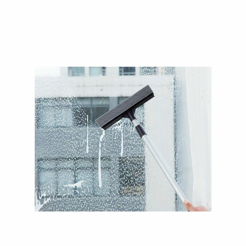 Extendable Window Cleaner Squeegee Glass Wiper Sponge Head Telescopic ...
