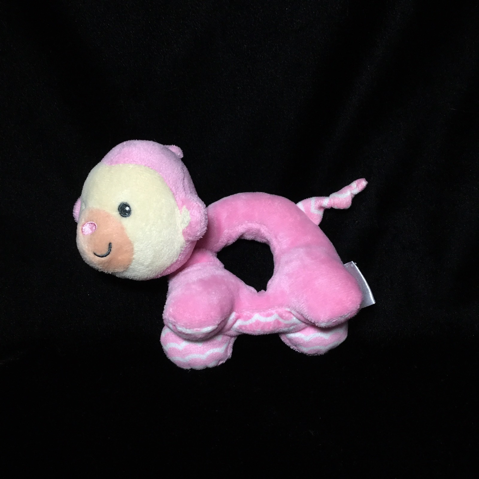 Fisher Price Monkey Pink White Snugamonkey Plush Green 2014 Rattle Soft ...