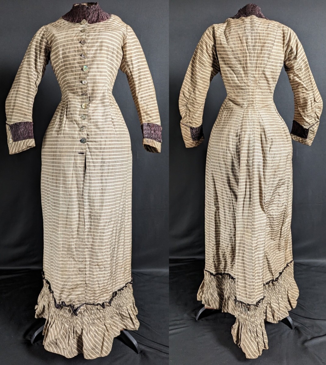 1870s Victorian Bustle Gown 1870s Dresses, 1870s Costumes For Sale