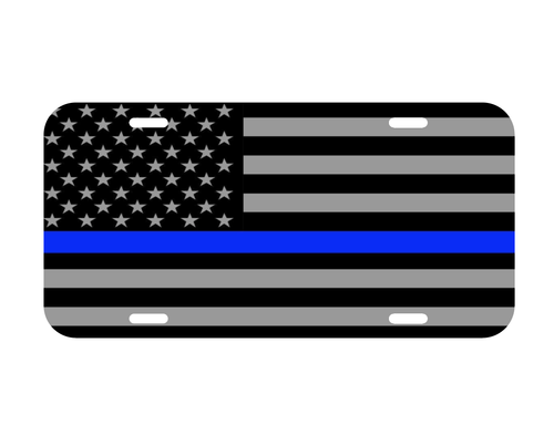 Thin Blue Line Police Sheriff Vehicle License Plate Tactical Blue Lives ...