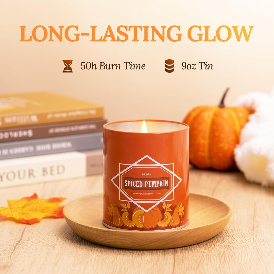Fall & Winter Candles Gift Set – 54oz (6×9oz) Soy Candles with Seasonal ...