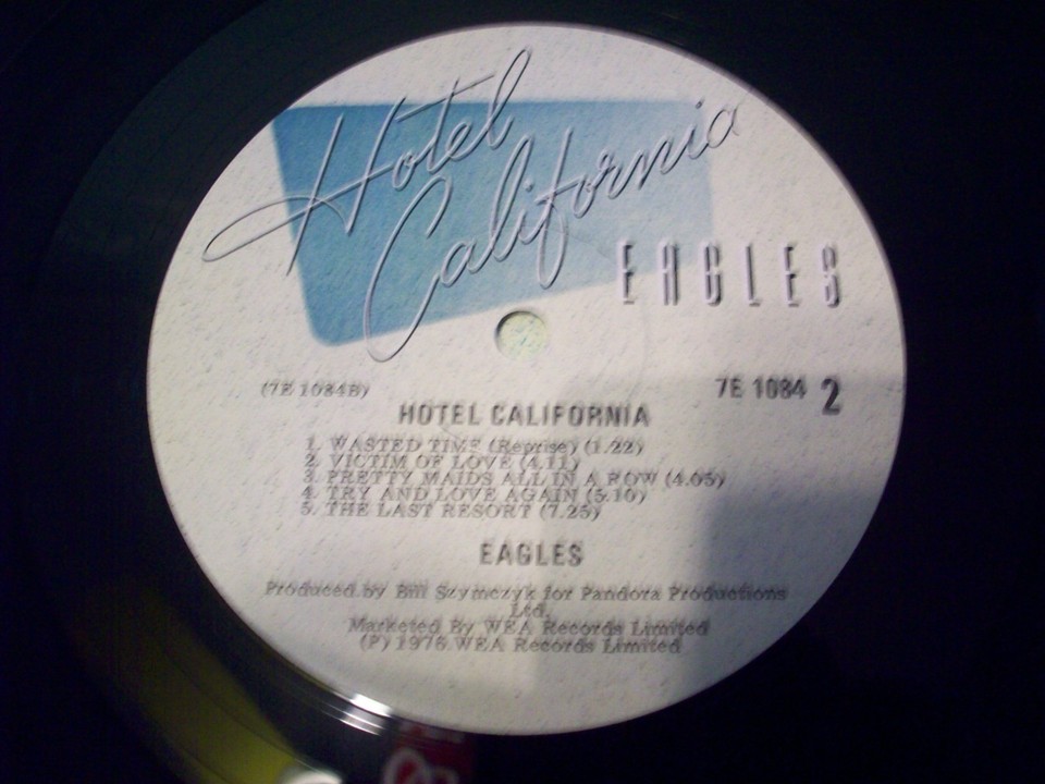 The Eagles, Hotel California ,1976 Asylum 1st Import Press. VG+/ EX ...