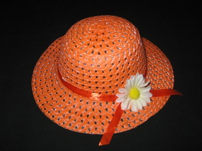 NEW "ORANGE DAISY" Dress Up Party Girls Easter Straw Hat Clothes ...