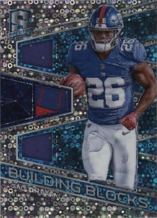 2018 Panini Spectra - Building Blocks Saquon Barkley #3 Neon Blue Prizm ...