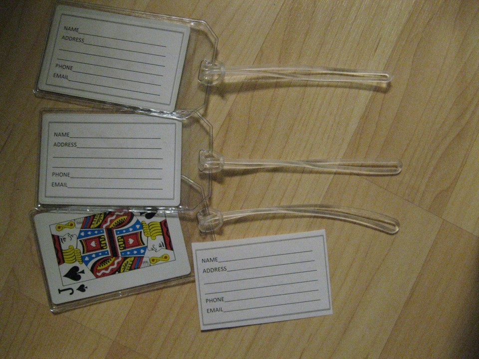 Hilton Luggage Tags - Repurposed Hotel Vintage Playing Cards Name Tags ...