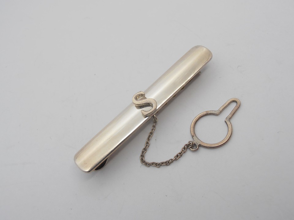 Fermacravatta Silver 925 with Letter - S - Initial Name - Alphabet ...