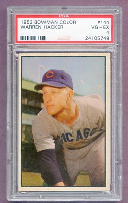 1953 BOWMAN #144 WARREN HACKER CUBS PSA 4 VG-EX 474220 (KYCARDS) | eBay