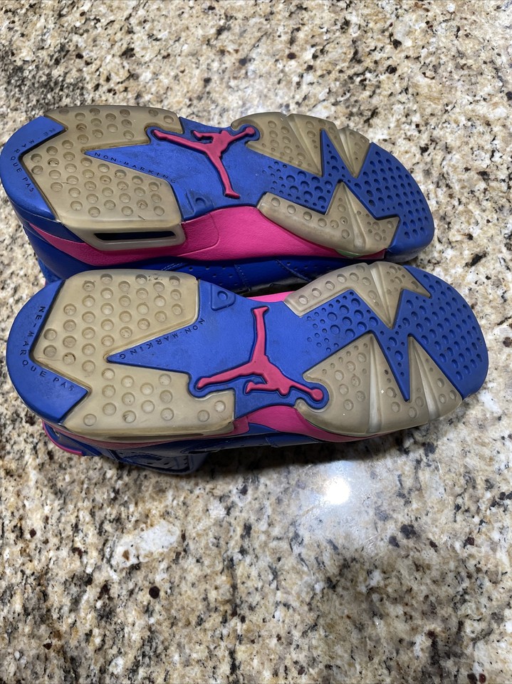 Nike Air Jordan 6 Retro Game Royal 2014 GS Shoes Blue Size 5.5y Youth ...