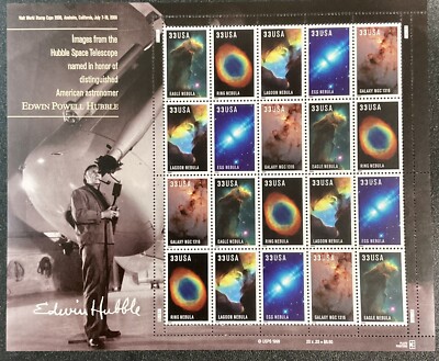 US Postage stamps Edwin Hubble Hubble Space Telescope 33c 20 stamps MNH ...