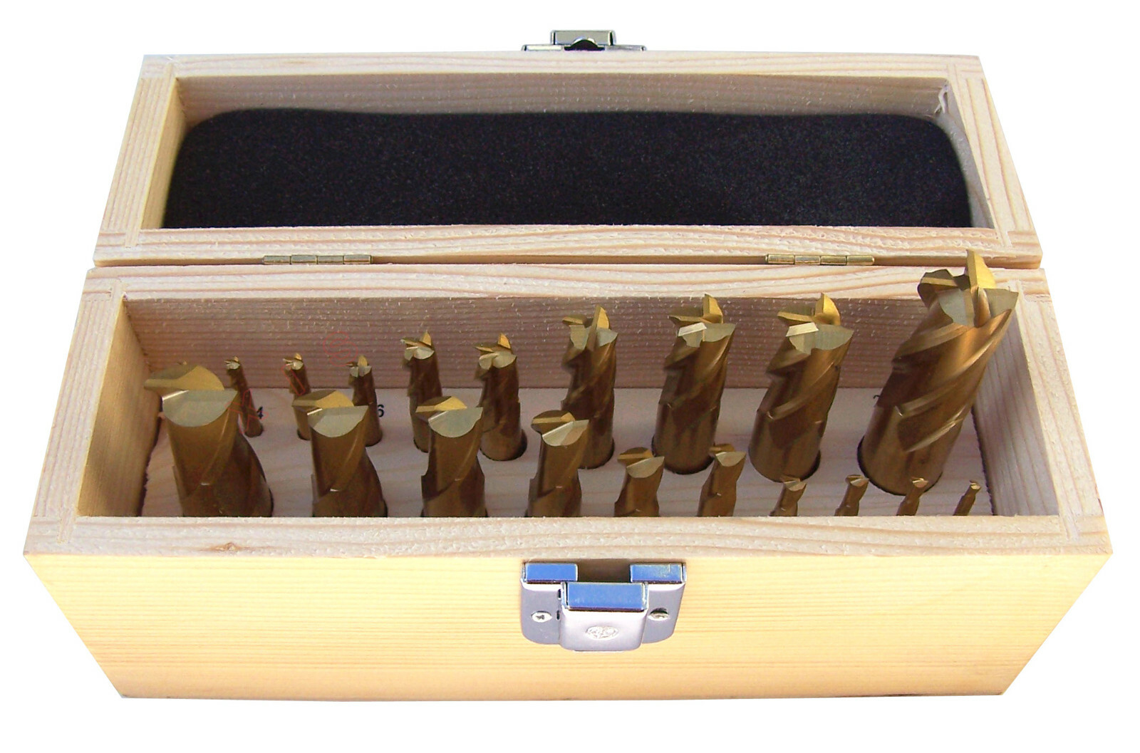 END MILL SET HSS 20pc Titanium coated Endmill Slot drill two four flute ...