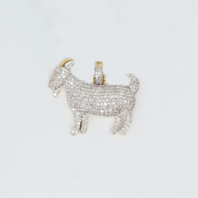 10k Solid Gold Diamond Goat Pendant | eBay