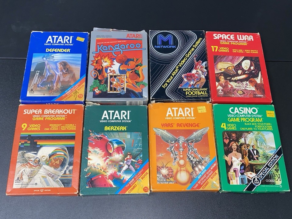 ATARI 2600 LOT OF 8 COMPLETE GAMES CIB - BOXES, MANUALS : Berzerk ...