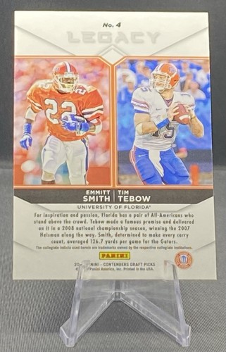 2019 Contenders Draft Picks Legacy # 4 Emmitt Smith - Tim Tebow Florida ...