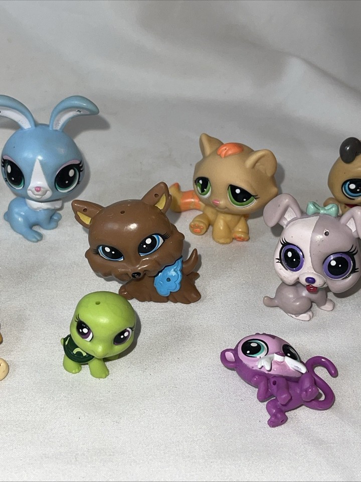 14 Pc. Lot Littlest Pet Shop Figurines LPS Random Authentic Kitty Bunny ...