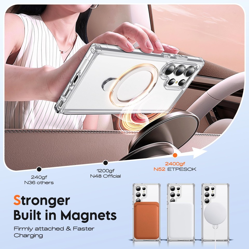 with Samsung Galaxy S24 Ultra Case with Magnetic Ring Stand [with Mag ...