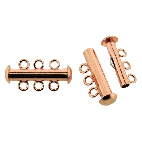 Beadsmith Multi-strand Slide Lock Clasps Copper 3-strand 5 Sets (FNSL ...
