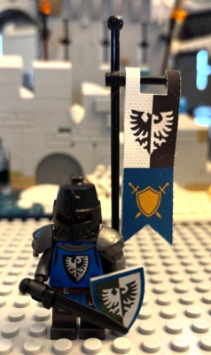 Lego Black Falcon Knight, Minifig with custom flag #107 | eBay