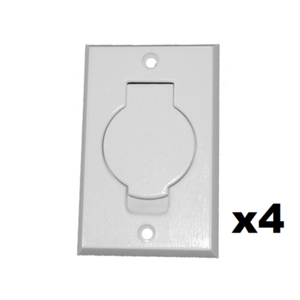 4 Wall Outlet Cover Plate Lid for Central Vacuum Inlet Valve White ...