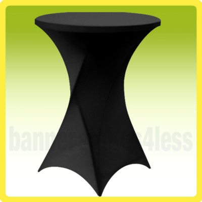 30" SPANDEX Cocktail Bar Table Cover Round Tablecloth Stretch - Black ...