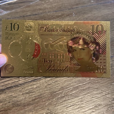 Princess Diana gold foil 10 pound banknote | eBay