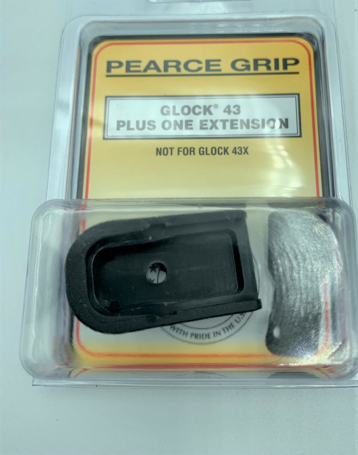 Pack of 2 Pearce Grip Magazine Base Pad Glock 43 Plus One Black Mag ...