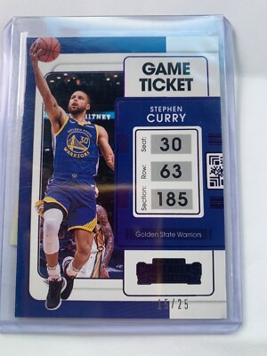 stephen curry game ticket contenders purple /25 2022 panini | eBay