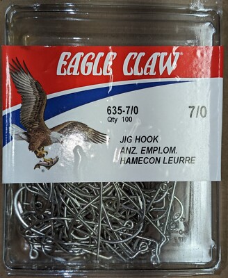 Eagle Claw Jig Hooks Size 635-7/0 (100 Pack) | eBay