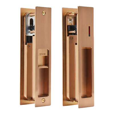 Pocket Door Lock Set with Indicator for Bathroom Door - Copper | eBay UK