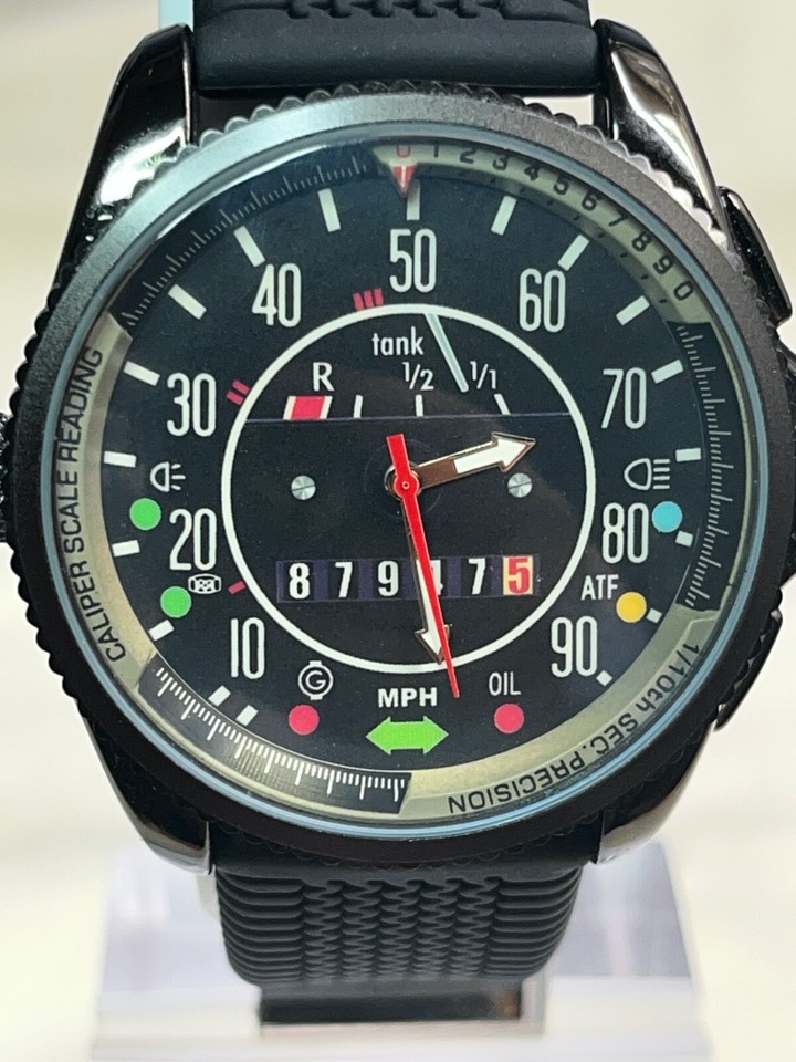 NEW Watch men's VW Beetle Speedometer Watch green luminous dial tire ...