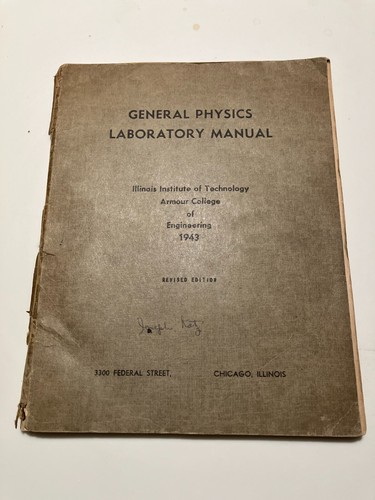 1943 GENERAL PHYSICS LABORATORY MANUAL | eBay