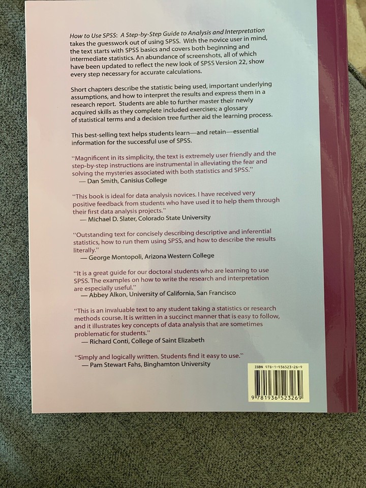 HOW TO USE SPSS 8TH EIGHTH EDITION BRIAN CRONK (NO INFOTRAC) | eBay