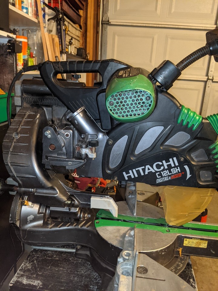 Hitachi C12LSH 12'' slide compound miter saw w/ Digital Bevel And Miter ...