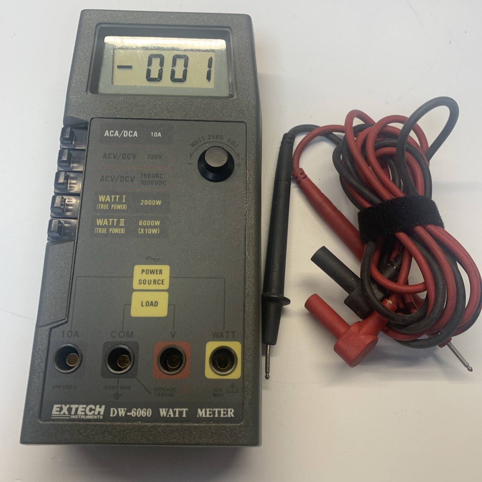 Extech Dw-6060 Digital Watt Meter W/all Test Leads for sale online | eBay