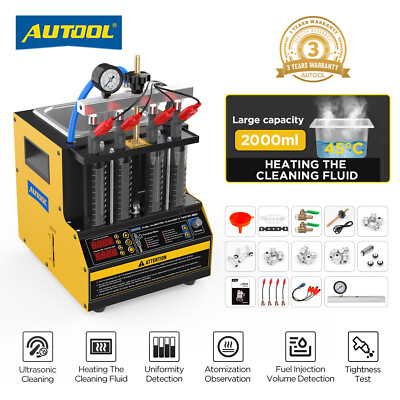 AUTOOL CT160 Fuel Injector Tester Cleaner Car Nozzle Ultrasonic ...