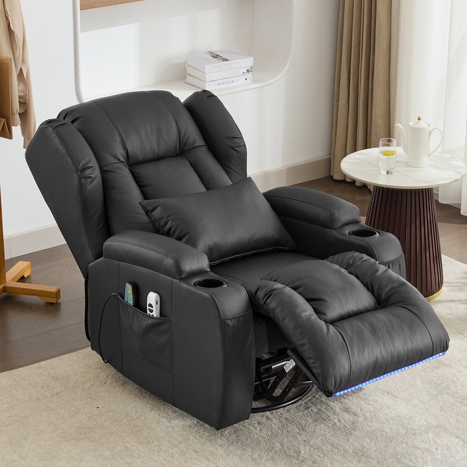 Swivel Glider Rocker Recliner Power Rocking Chair with Massage and ...