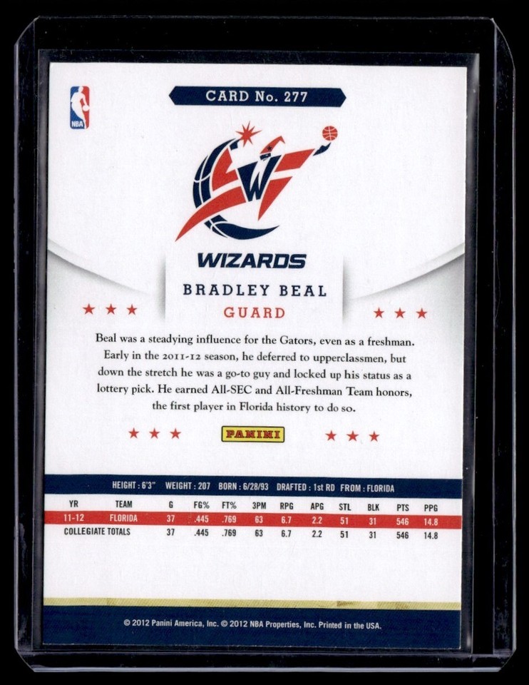 2012-13 Hoops Bradley Beal Rookie Washington Wizards #277 | eBay