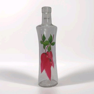Hand Painted Clear Glass 10 Inch Bottle Pepper Infused Oil 325 ml ...