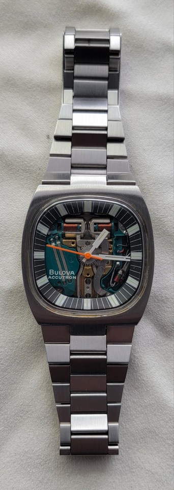 GORGEOUS 7396 SWISS Bulova Accutron Caliber 214 Stainless SPACEVIEW Men ...