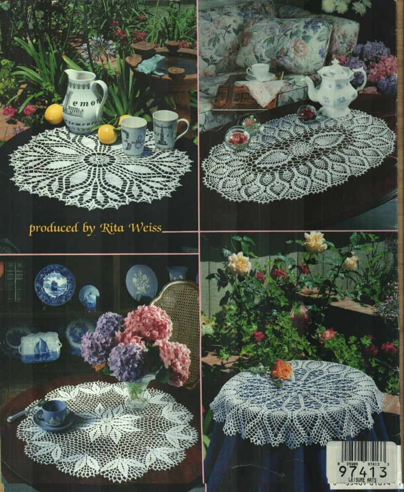 USED TABLE TOPPERS IN THREAD CROCHET 5 BEAUTIFUL DESIGNS CROCHET ...