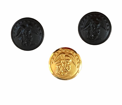 Lot Of 3 Vintage USMC US Marine Corps Screw Back Eagle Anchor Buttons ...