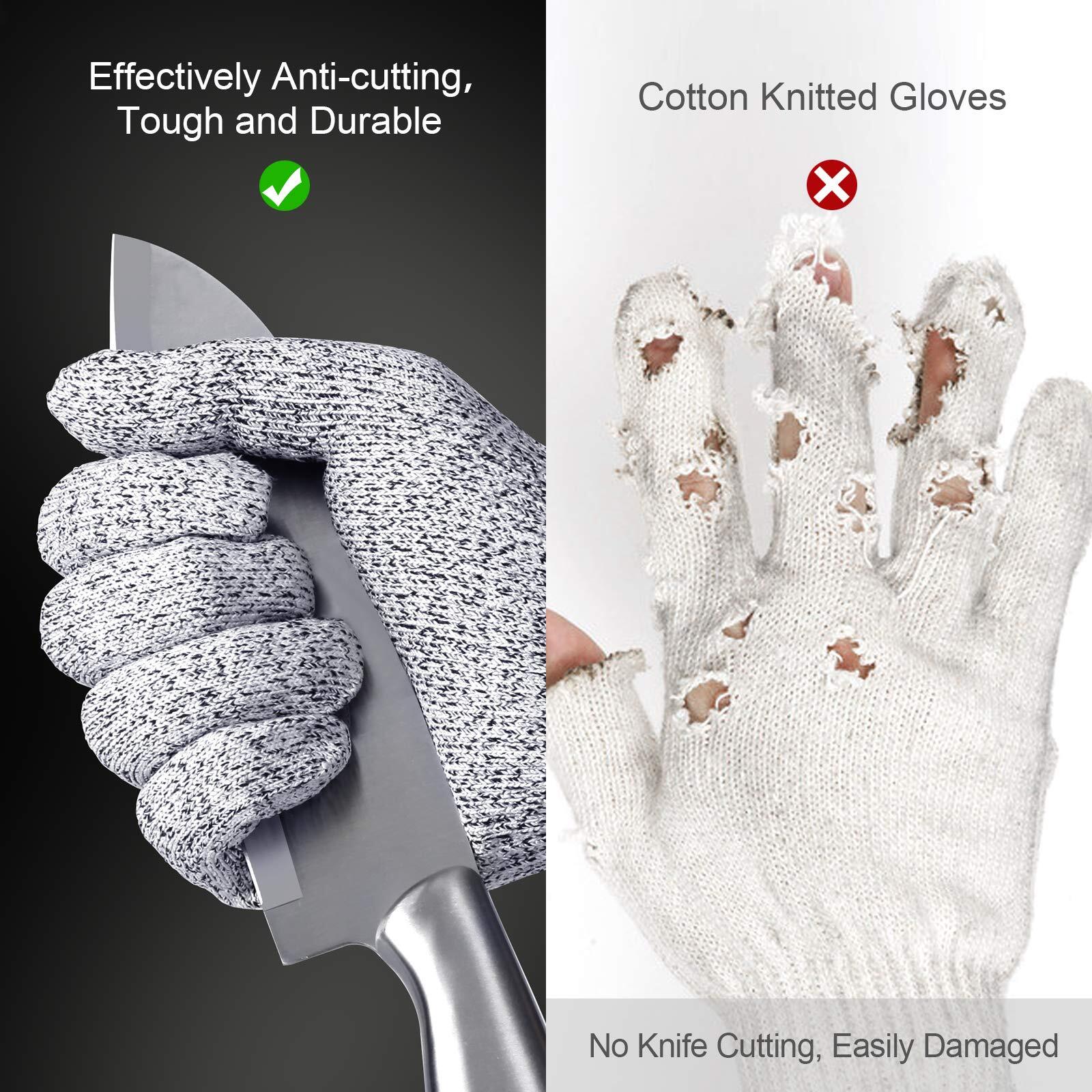Cutting Gloves Medium 2 Pairs Cut Resistant Gloves Cut Proof Gloves ...