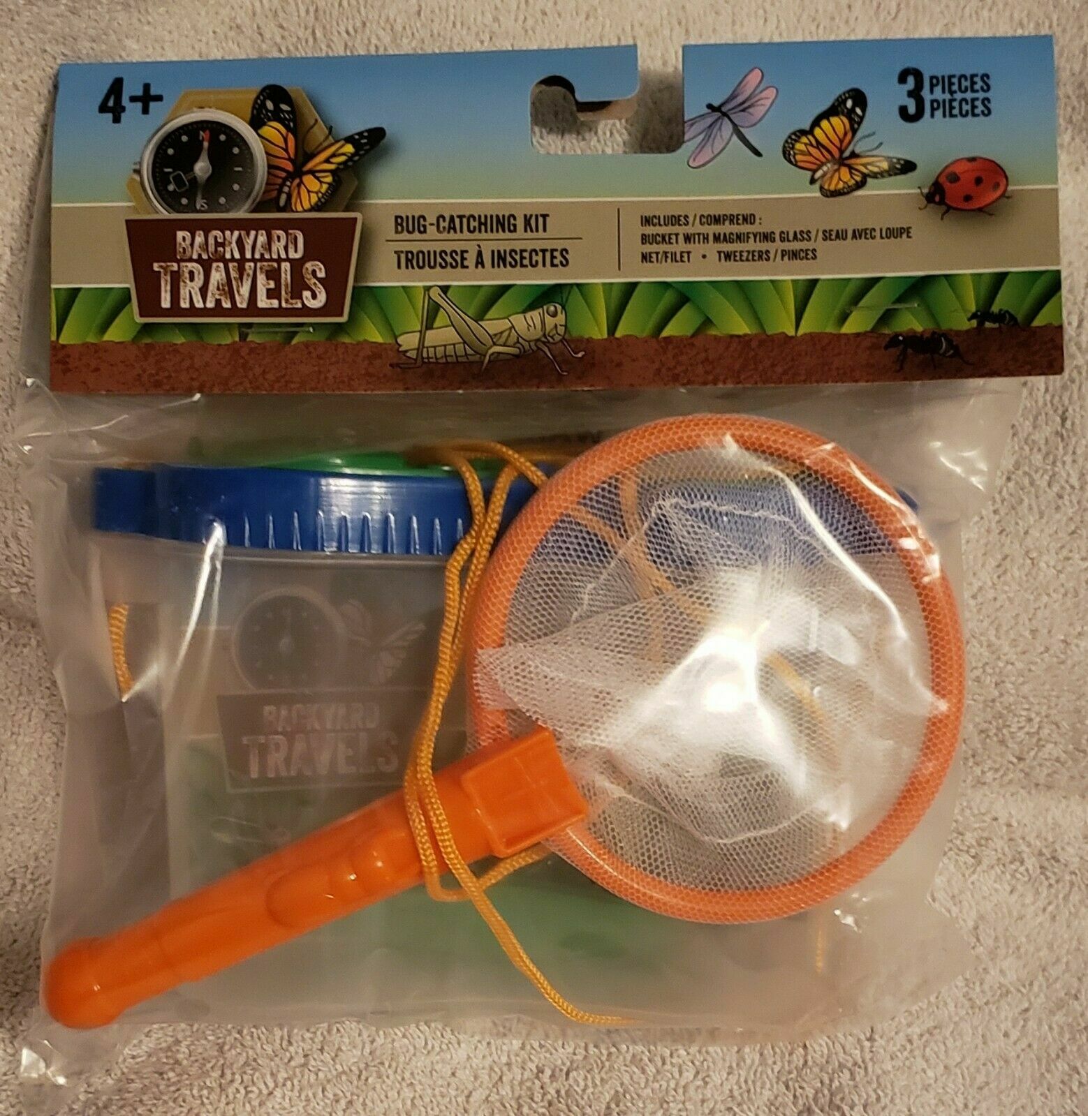 3pc Educational Kids Back Yard Bug Catching Kit W/ Magnifying Glass ...