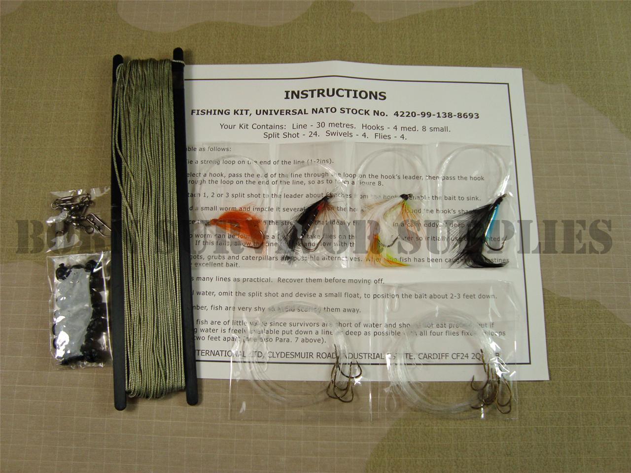 NATO UNIVERSAL LIFERAFT FISHING KIT MOD Issue British Army Survival RAF ...